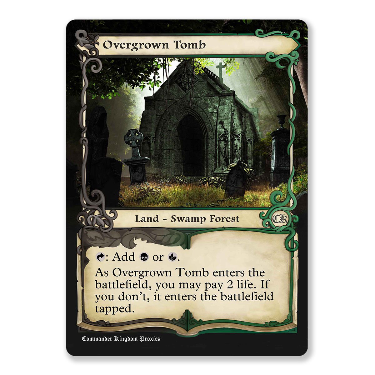 Overgrown Tomb | Shock Land | Adventure Custom MTG Proxy Card ...