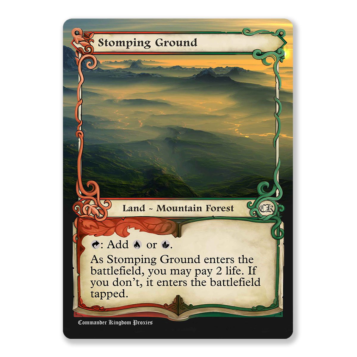 Stomping Ground | Shock Land | Adventure Custom MTG Proxy Card ...