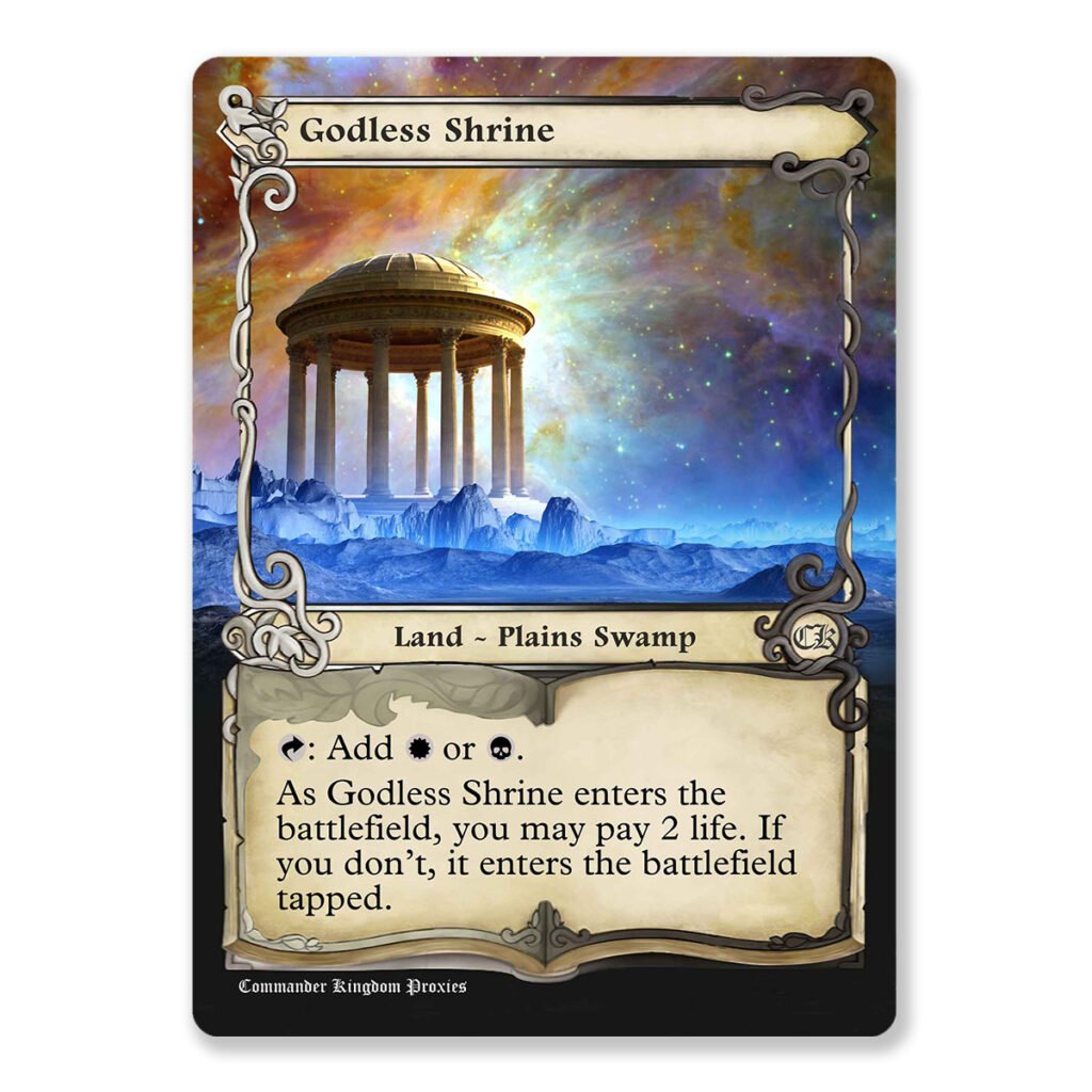 Godless Shrine | Shock Land | Adventure Custom MTG Proxy Card ...