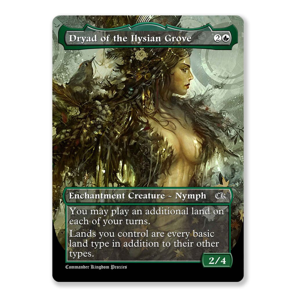 Dryad Of The Ilysian Grove Full Art Custom Mtg Proxy Card